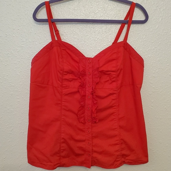 torrid | Tops | Torrid Red Tank Top With Ruffles | Poshmark